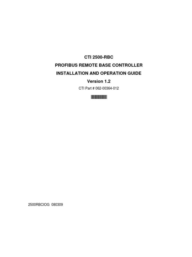 2500-RBC Profibus Remote Base Controller | PDF | Component Object Model ...