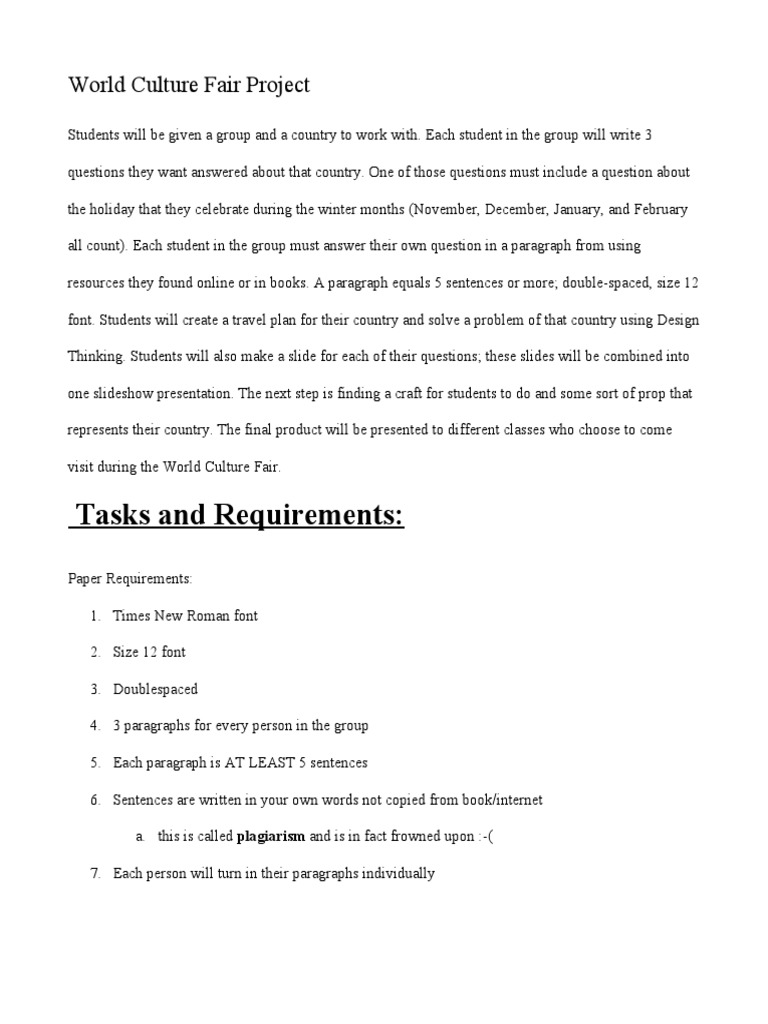 Student World Culture Project | PDF | Brainstorming | Question