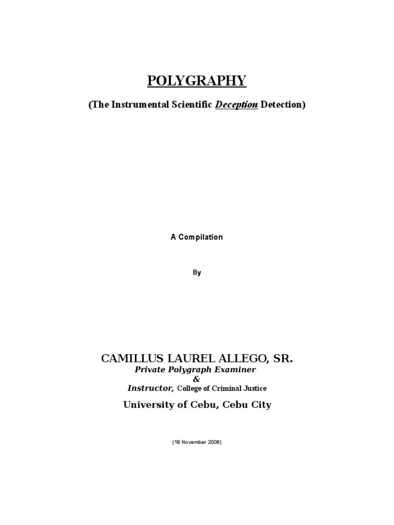 Criminalistics Polygraphy - Compilation | PDF | Polygraph | Hypnosis