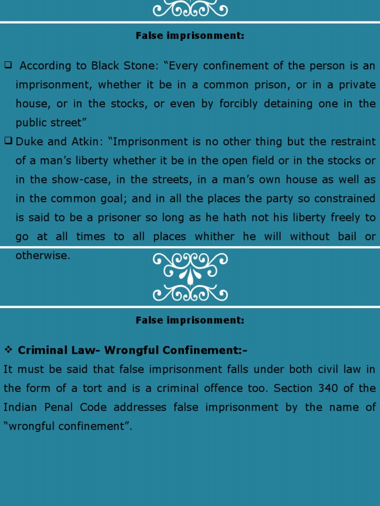 Understanding False Imprisonment Law | PDF | Arrest | Damages