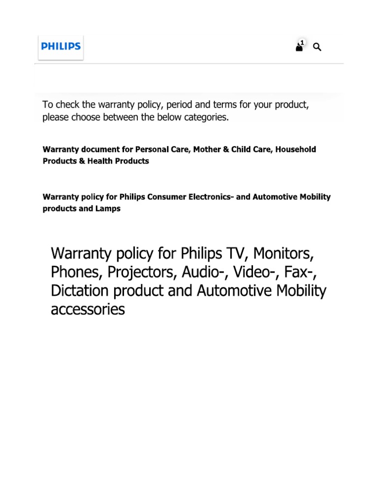 Philips Warranty Info | PDF