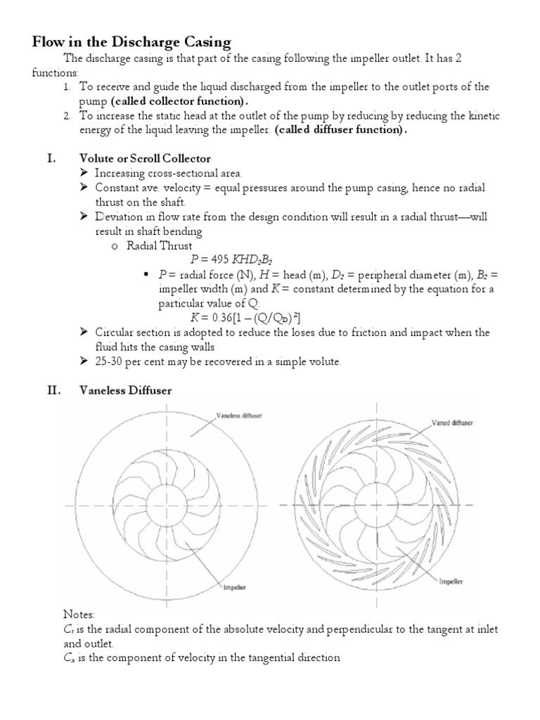 Discharge Casing Functions and Flow Dynamics | PDF | Velocity | Fluid ...