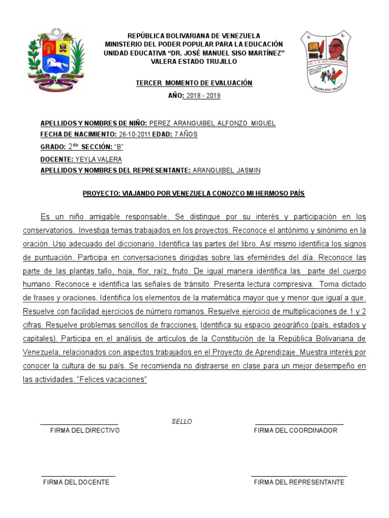 Boletas Segundo Momento 2 Grado Yeyla | Descargar gratis PDF ...