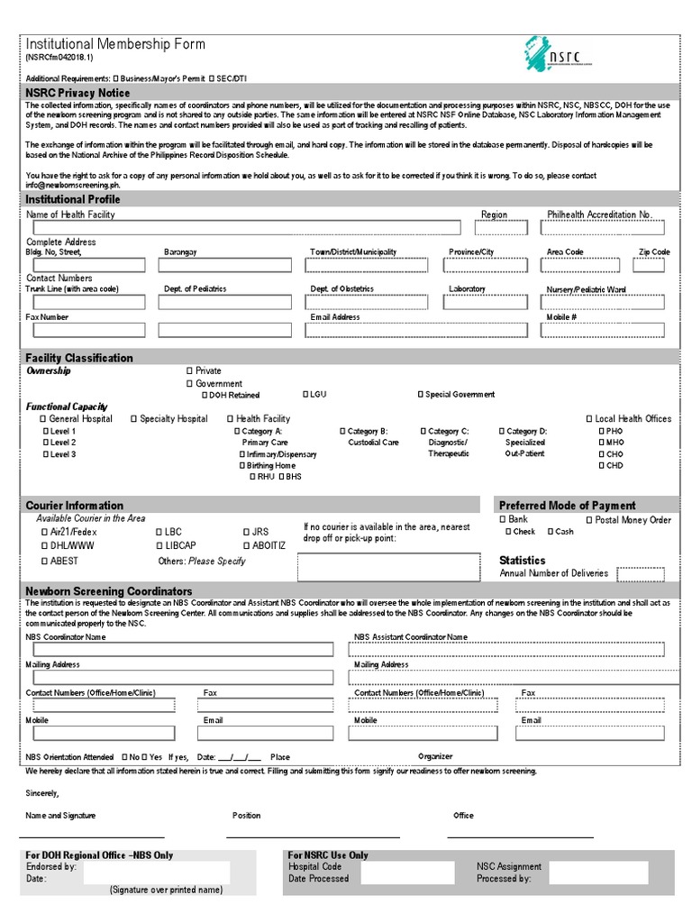 Institutional Requirements and Contact Information for Participation in ...
