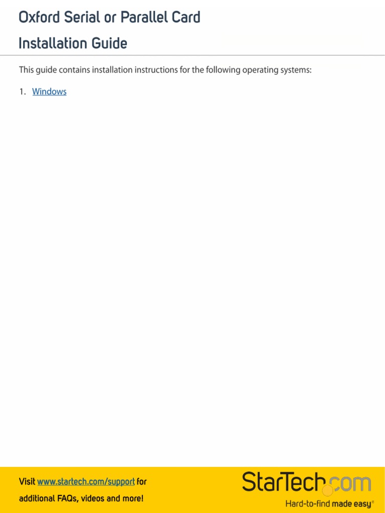 Oxford Serial Installation Guide | PDF