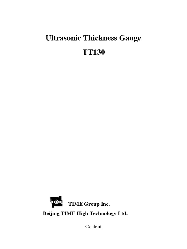 TT130 Ultrasonic Thickness Gauge Guide | PDF | Calibration | Ultrasound