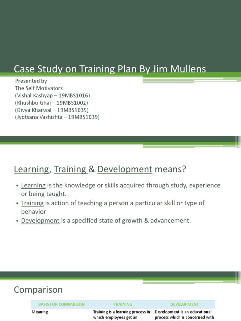 Case Study On Training Plan by Jim Mullens | PDF | Employment ...