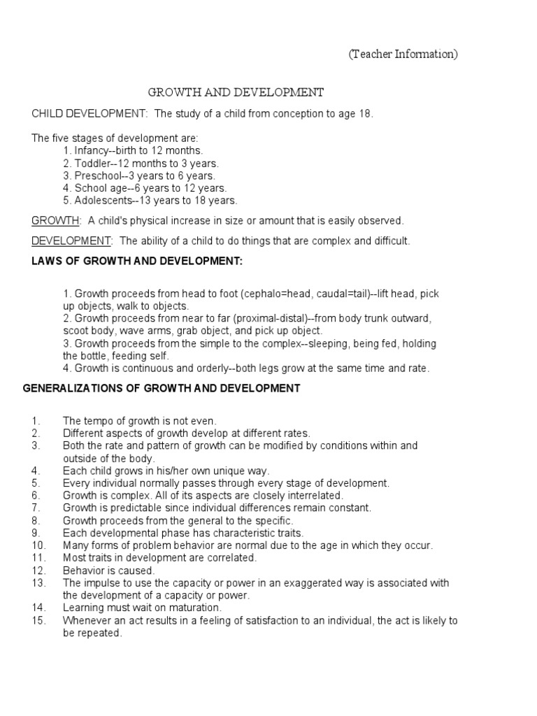 Growth and Development | PDF | Feeling | Child Development