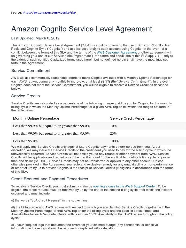 Aws Sla V1.2 | PDF | Service Level Agreement | Credit Card