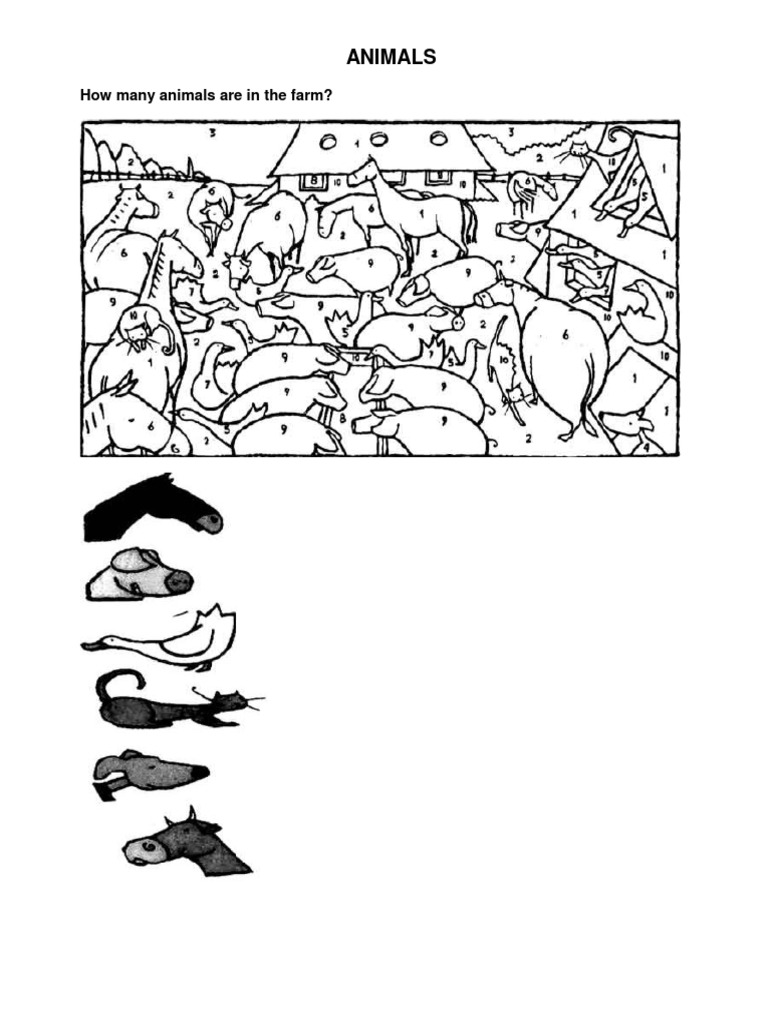 Farm Animal Count Guide | PDF