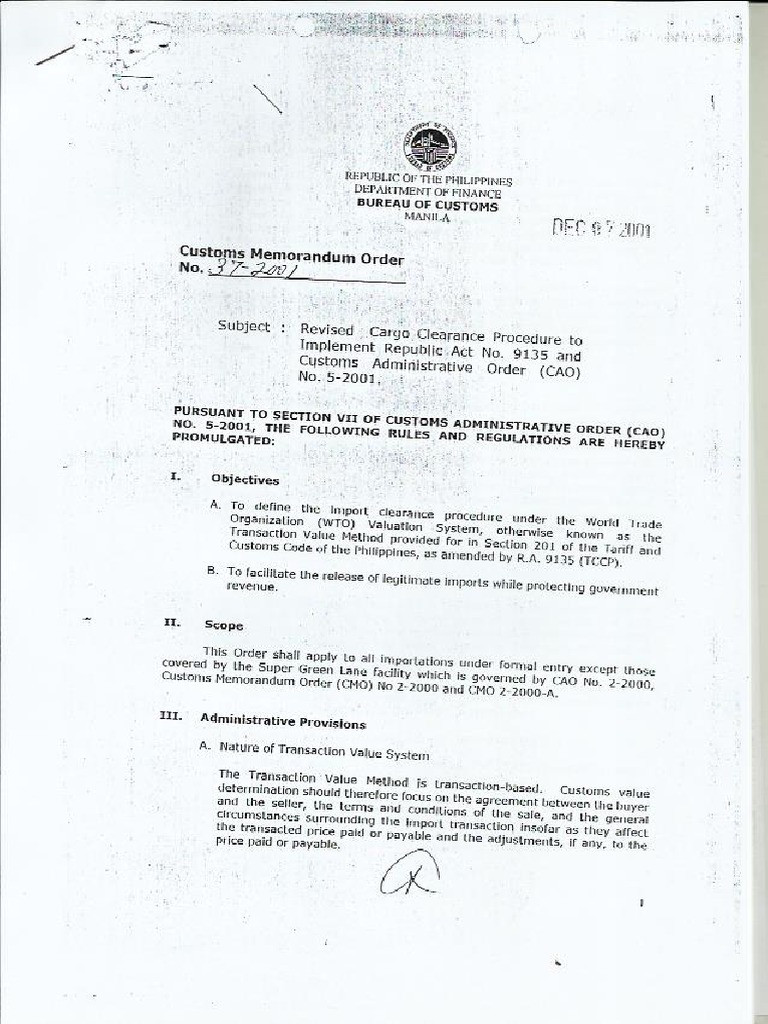 Cmo 37 2001 PDF | PDF