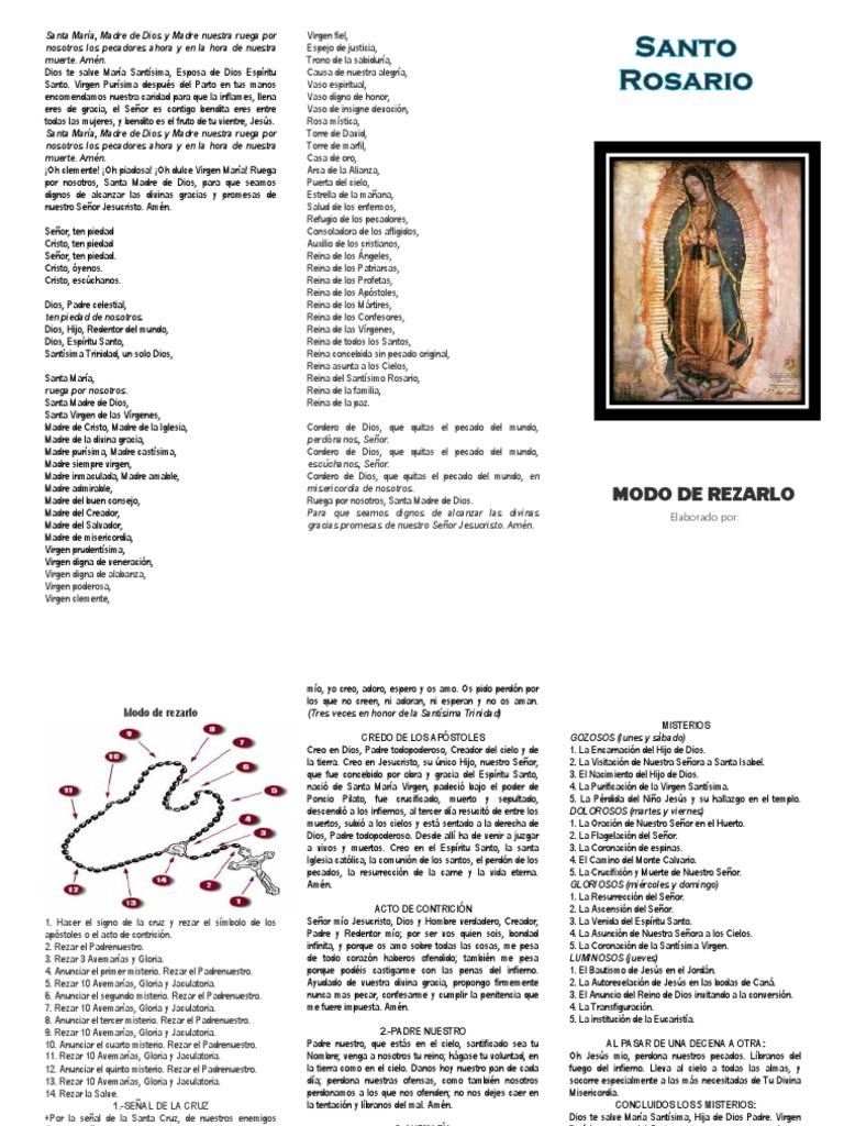 TRIPTICO Santo Rosario | PDF | María, madre de Jesús | orador del Señor
