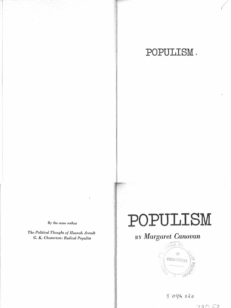 Canovan 1981 PDF | PDF | People's Party (United States) | Populism