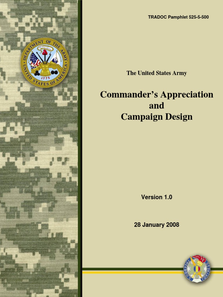 Commander's Appreciation and Campaign Design: The United States Army ...
