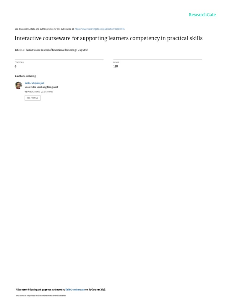 Interactive Courseware For Supporting Learners Competency in Practical ...