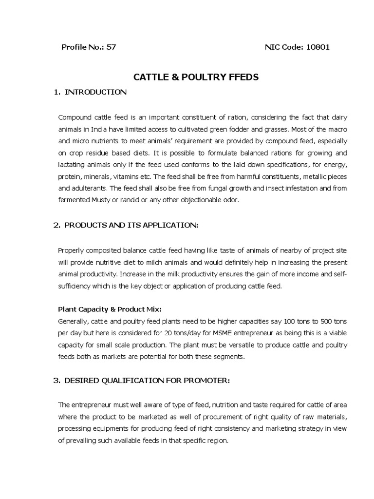 Cattle & Poultry Feed | Download Free PDF | Animal Feed | Milk