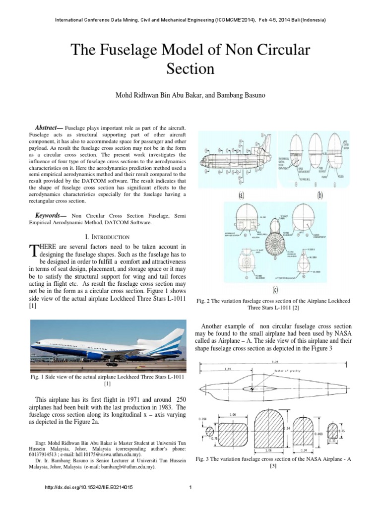 The Fuselage Model of Non Circular Section | PDF | Aerodynamics | Drag ...