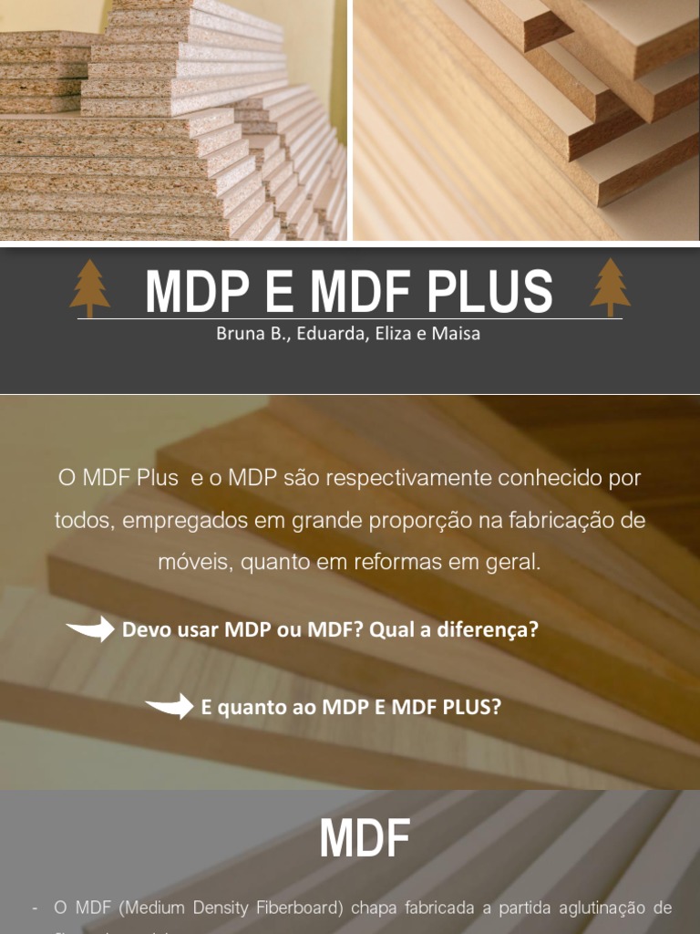 MDF e MDP Plus | PDF | Madeira | Engenharia Civil