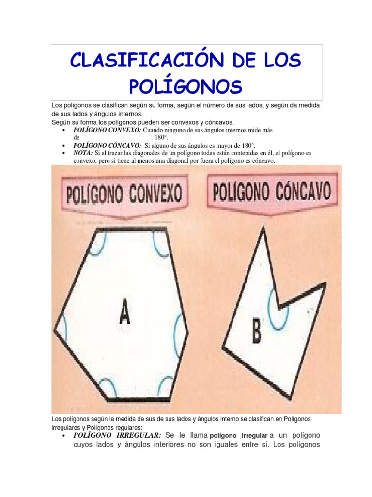 Clasificación de Polígonos: Convexos y Cóncavos | PDF | Polígono ...