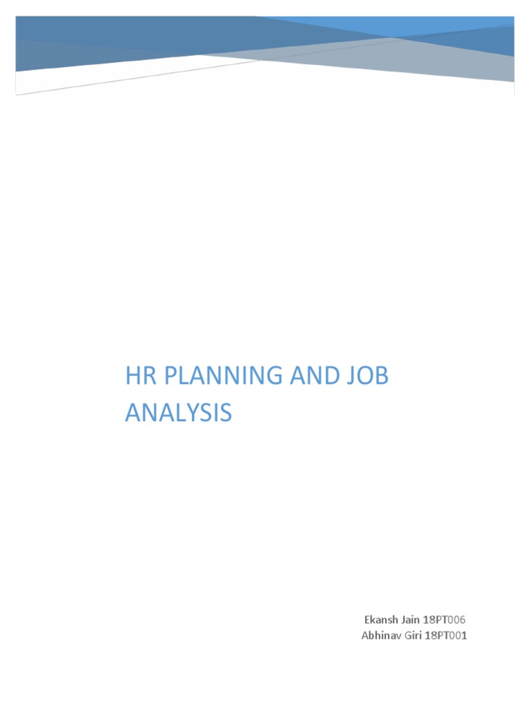 HR Planning N Job Analysis | PDF | Human Resources | Human Resource ...