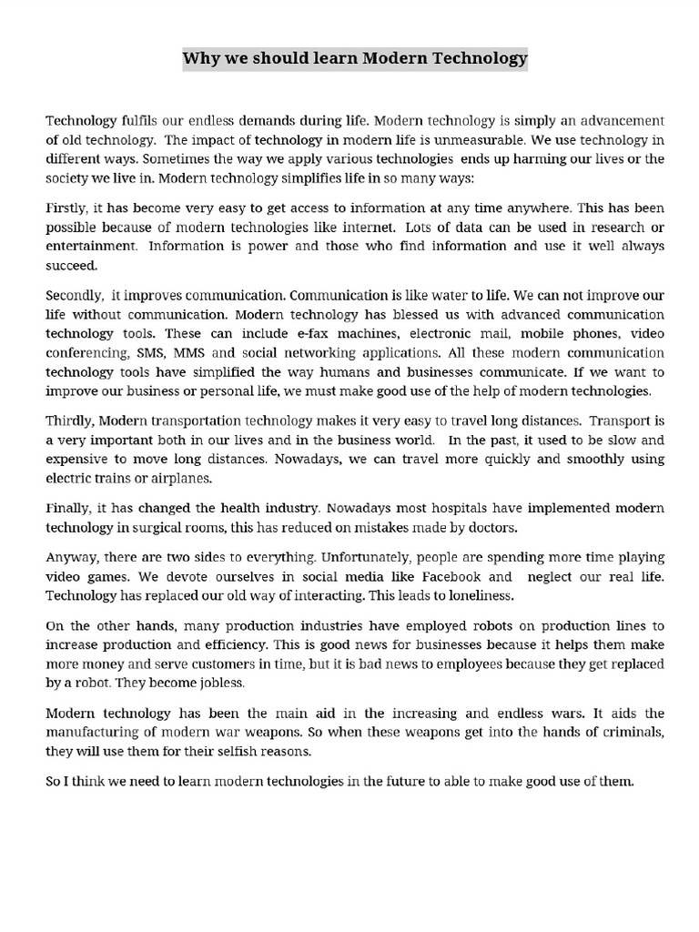 Modern Technology | PDF