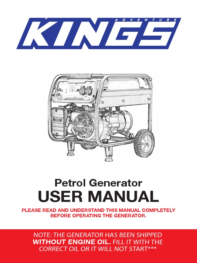 Adventure Kings 5.5kVA Generator Manual | PDF | Carburetor | Gasoline