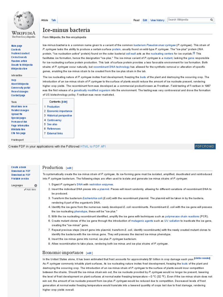 Ice Minus Bacteria | PDF | Life Sciences | Biology