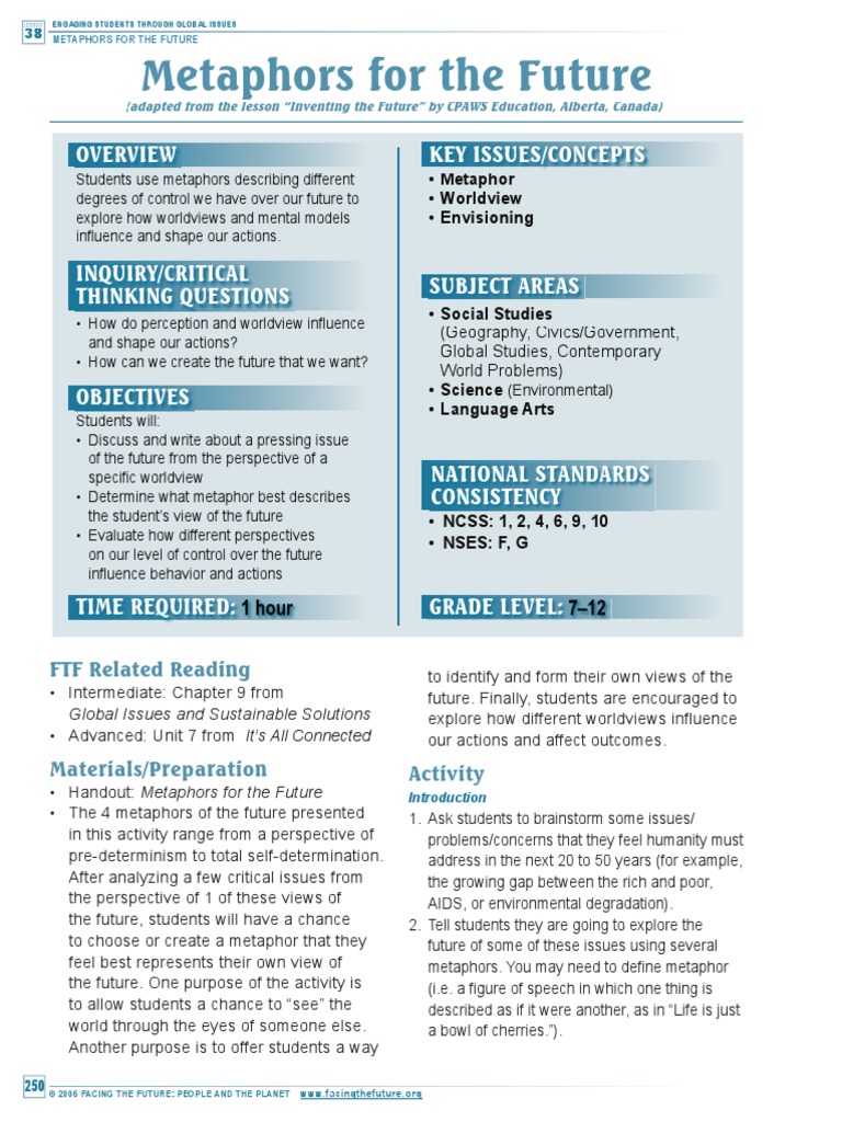 Metaphors For The Future: Key Issues/Concepts | PDF | World View ...