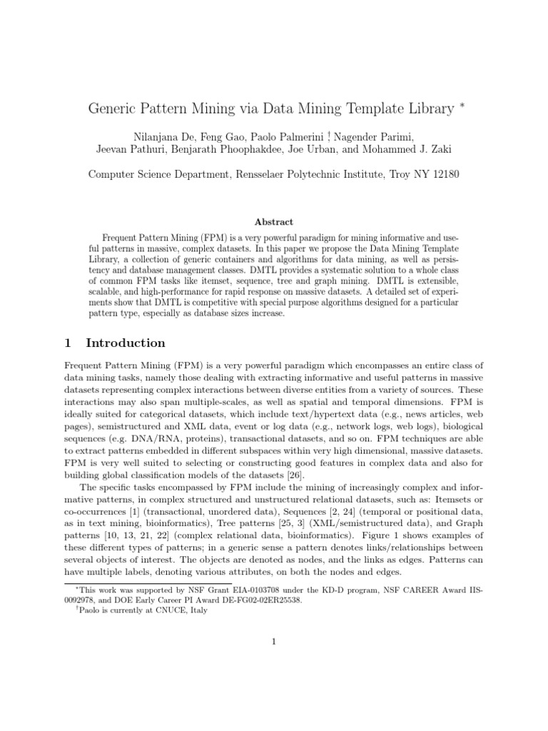 Generic Pattern Mining | PDF | Class (Computer Programming) | Databases
