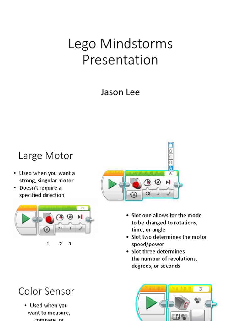 Lego Mindstorms Presentation: Jason Lee | PDF | Infrared | Gyroscope