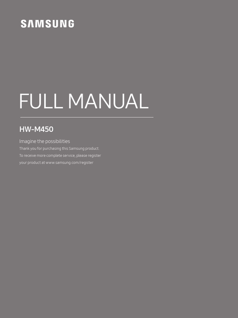 Samsung HW-M450 Audio | PDF | Hdmi | Usb