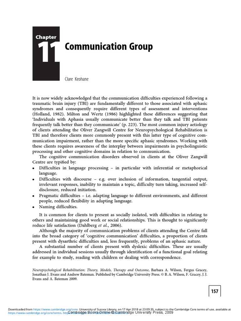 Communication Group Pdf Aphasia Communication