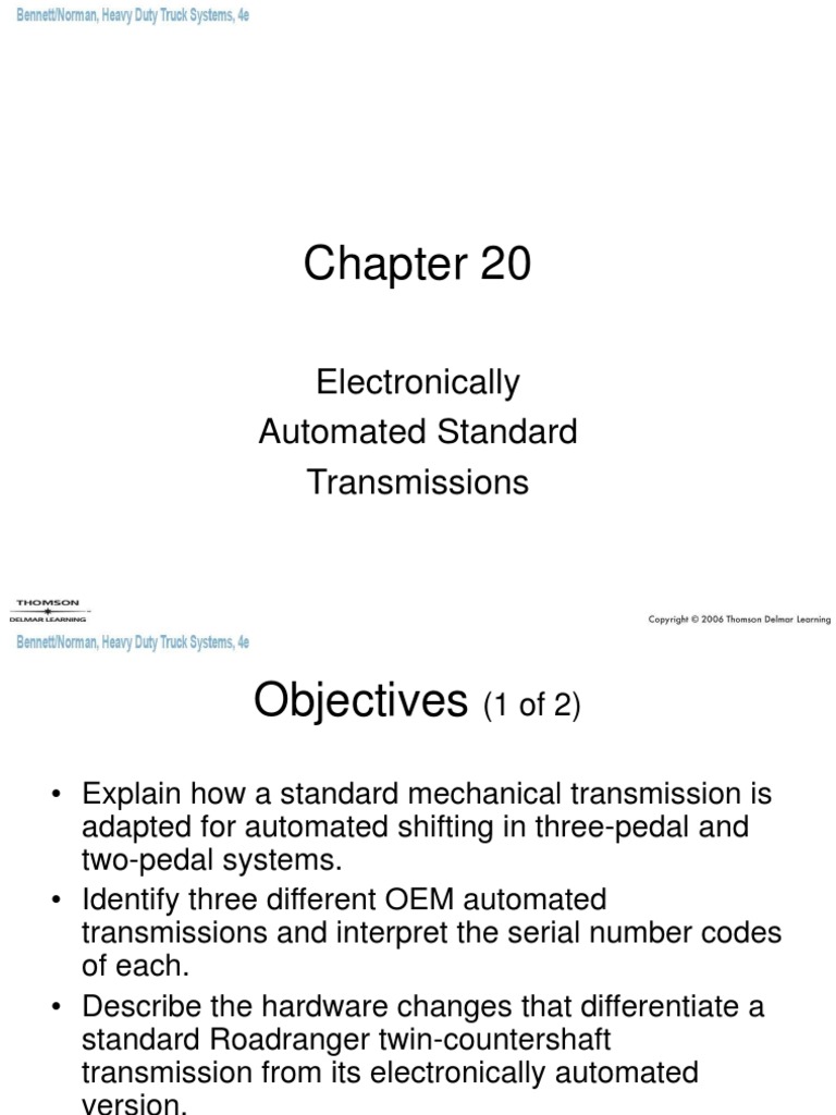 Electronically Automated Standard Transmissions | PDF | Manual ...
