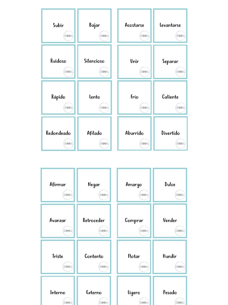 Memory de Antónimos | PDF