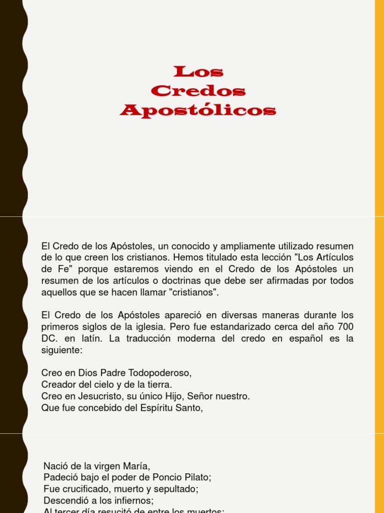 Credo Apostolico | PDF | Biblia | Divinidad (disciplina académica)