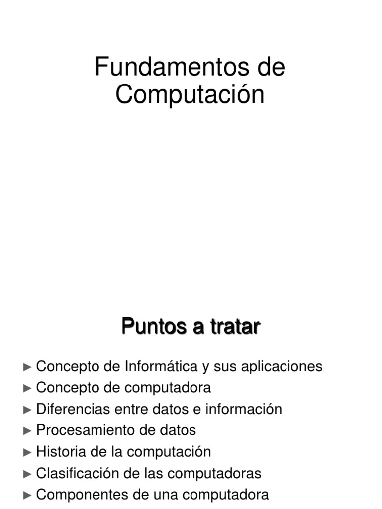 Fundamentos Computacion | PDF | Hardware de la computadora | Periférico