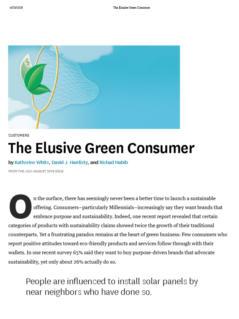 The Elusive Green Consumer | PDF | Sustainability | Efficient Energy Use