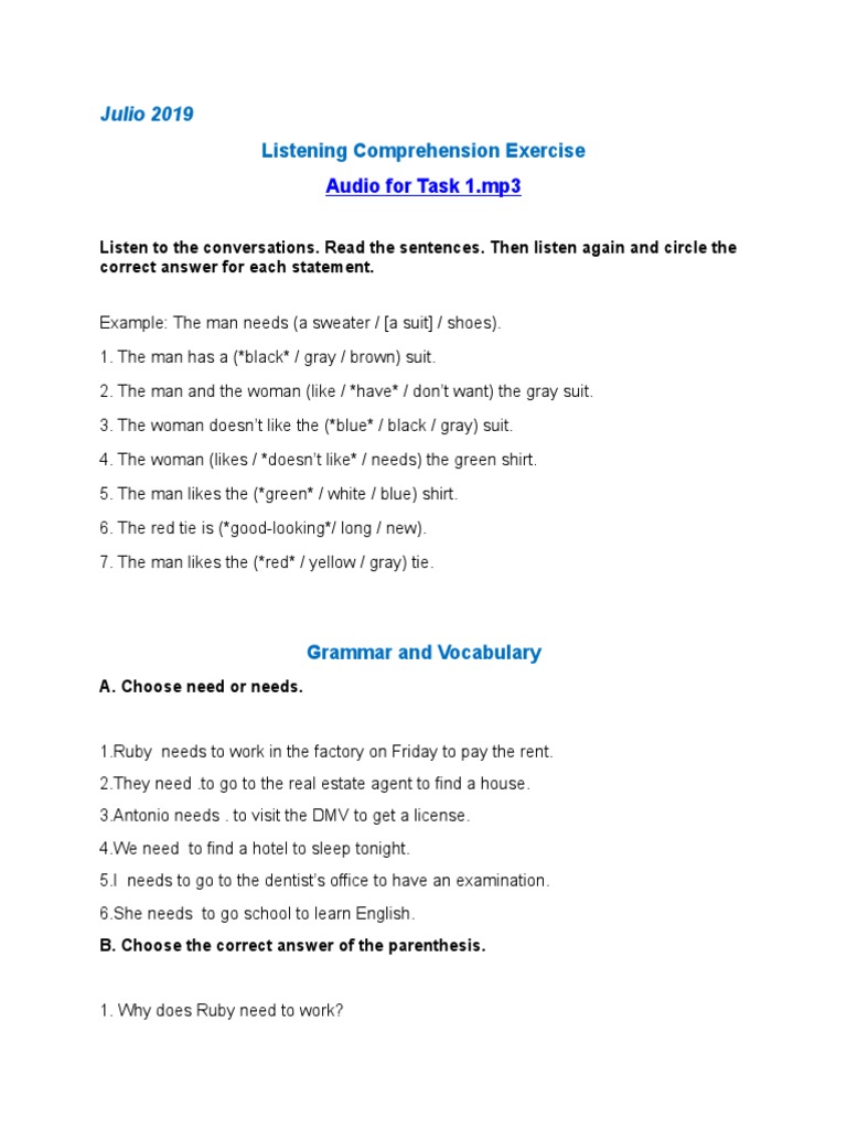 Exercises 1 2 | PDF | Grammar | Syntax