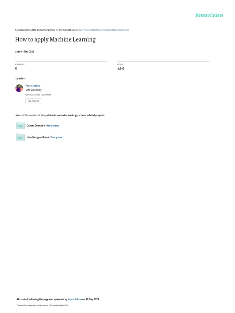How To Apply ML | PDF | Machine Learning | Applied Mathematics