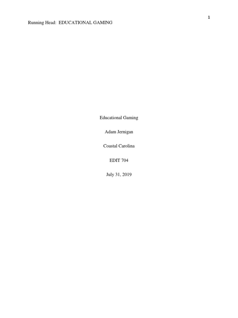 Educational Gaming | PDF | Video Games | Learning