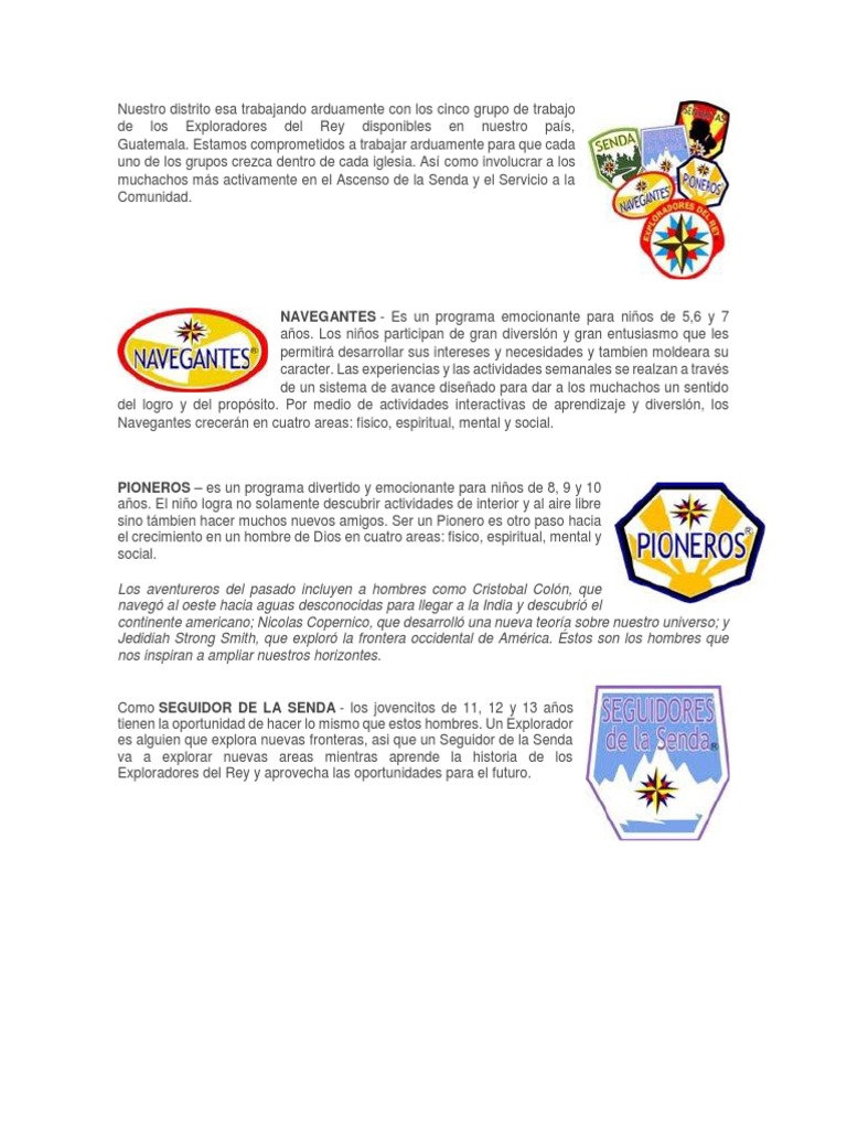 Hojas De Trabajo De Exploradores