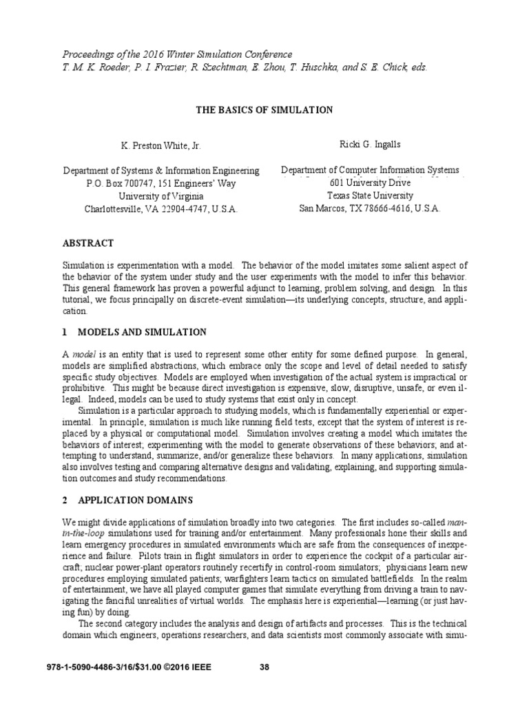 The Basics of Simulation | PDF | Computer Simulation | Confidence Interval