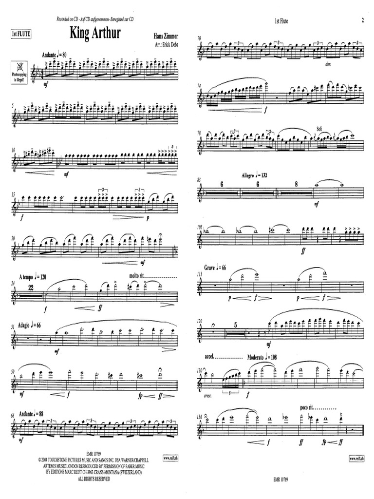 King Arthur - Hans Zimmer Arr. Erick Debs | PDF