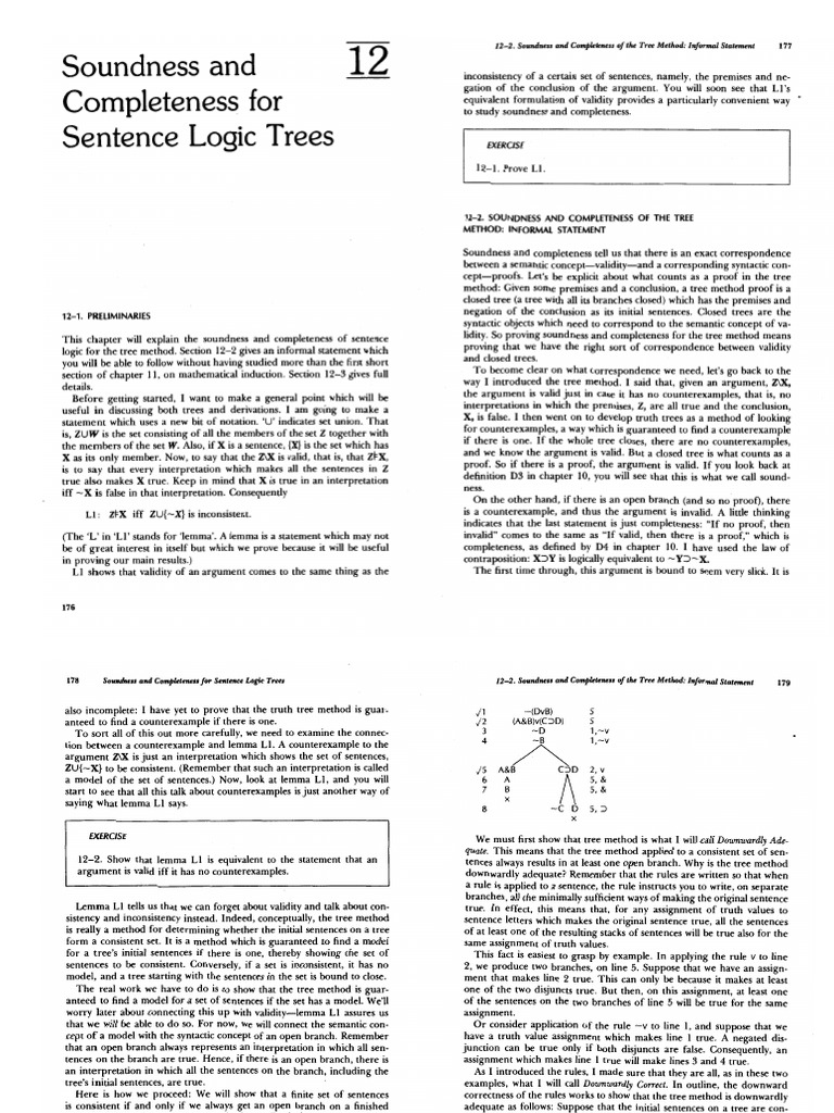 For Trees: Soundness and Completeness Sentence Logic | PDF | Argument | Interpretation (Logic)