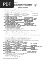 Grade 7 PE Summative Test Q1 | PDF | Track And Field | Flexibility ...
