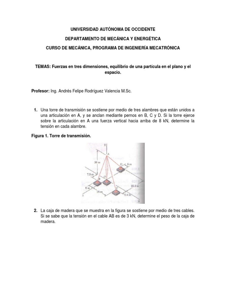 Equilibrio de Particulas | PDF | Fuerza | Vector Euclidiano