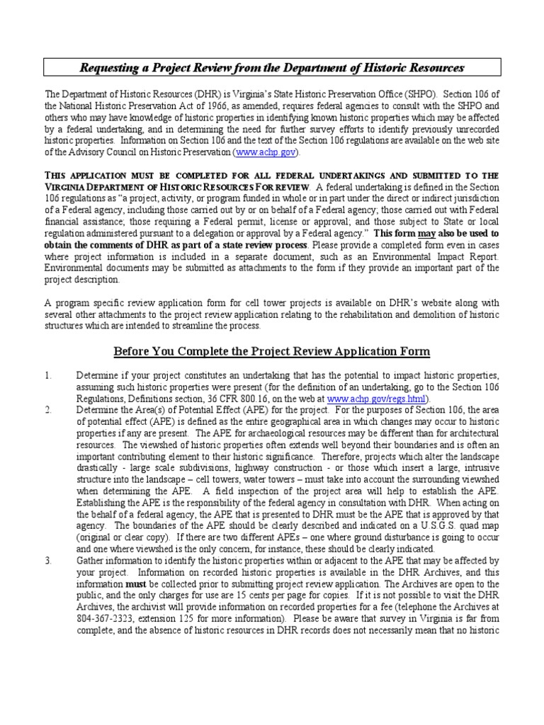 Project Review Application Form | PDF | United States Department Of ...