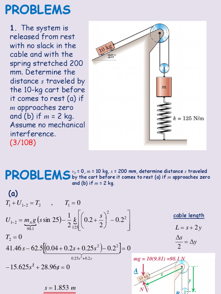 G17 - Dynamics - Work and Energy - Problems | PDF | Temporal Rates ...