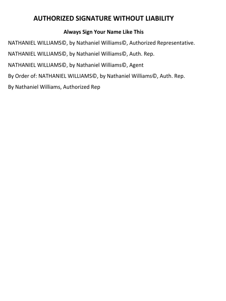 Authorized Signature Guidelines | PDF