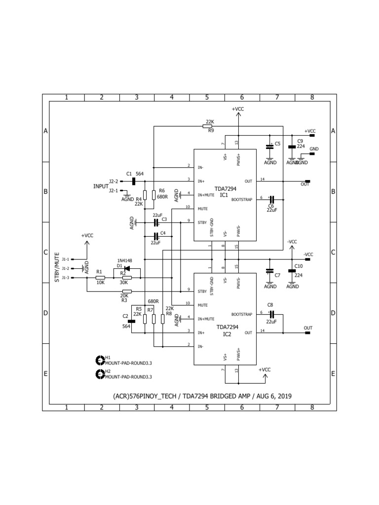 TDA7294 Bridge Amp - Combined | PDF | Electrical Engineering | Analog ...